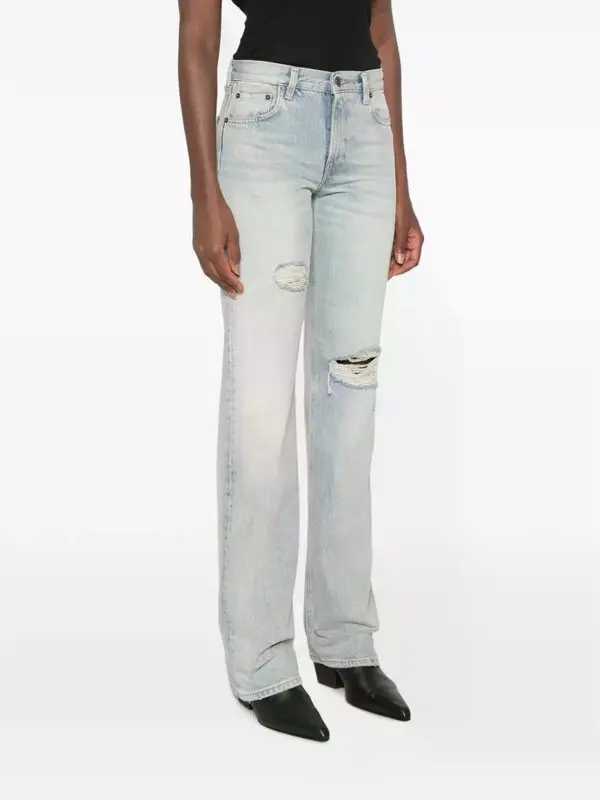 HAIKURE Distressed Straight-leg Jeans