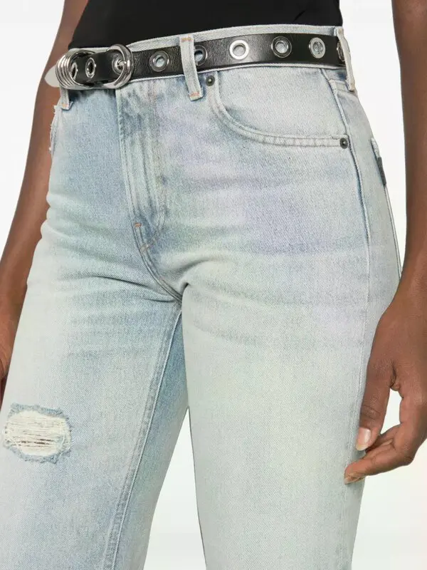 HAIKURE Distressed Straight-leg Jeans