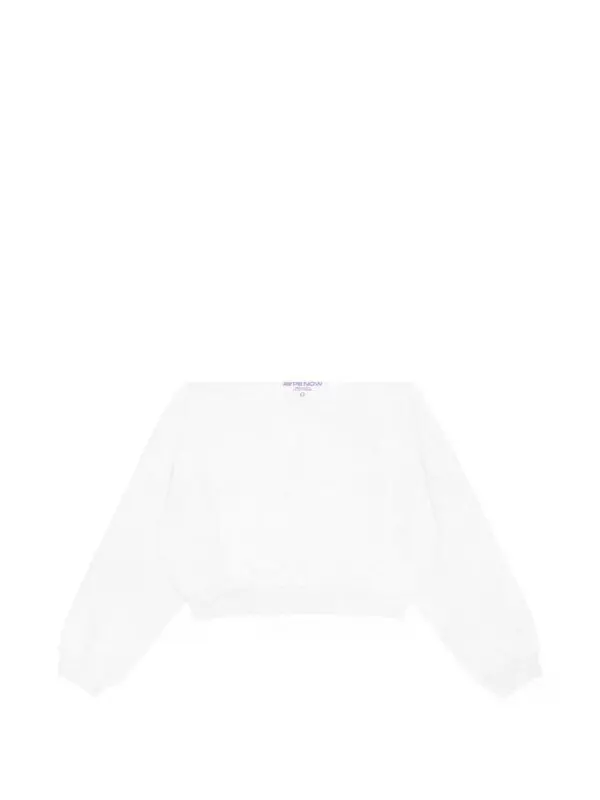 AAPE BY *A BATHING APE Moonface Embroidered Cropped Sweater - White