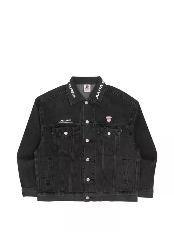 AAPE BY *A BATHING APE Moonface Long-sleeve Denim Jacket With Heart Motif