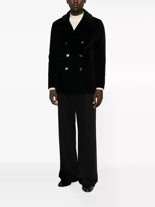 SEALUP Double-breasted Velvet Coat
