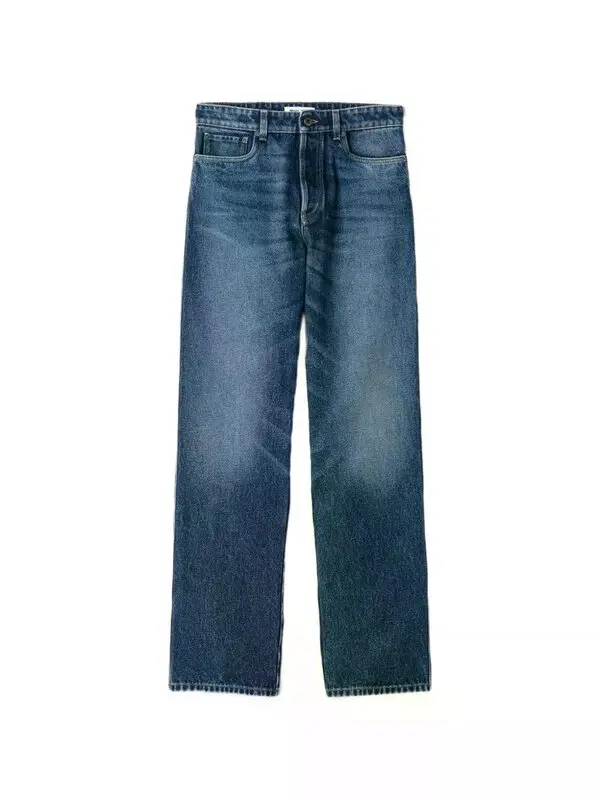 Miu Miu Boyfriend Fit Denim Jeans With Sandblasted Treatment