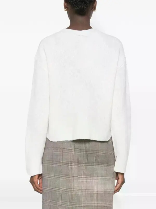 TWINSET Ribbed Knit V-neck Sweater With Heart Motif
