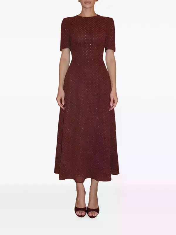 POST MERIDIEM Rhinestone-embellished Midi Dress