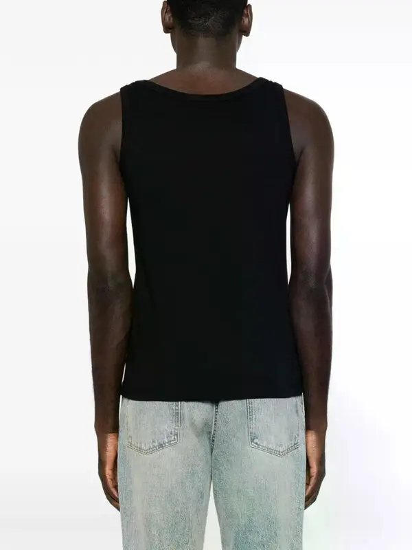 Rhude Logo Print Ribbed Vest - Black