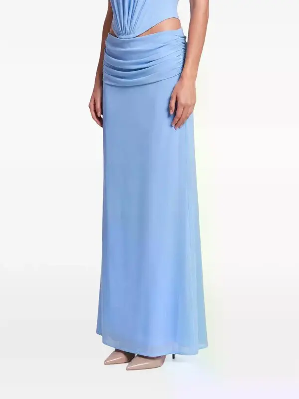POST MERIDIEM Draped Chiffon Maxi Skirt
