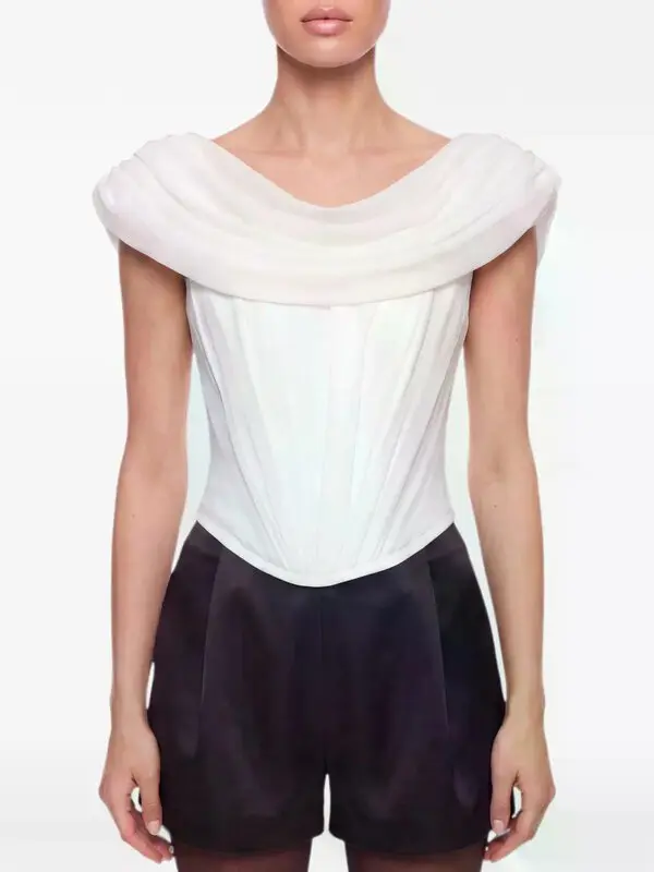 POST MERIDIEM Sleeveless Draped Zip-fastening Top