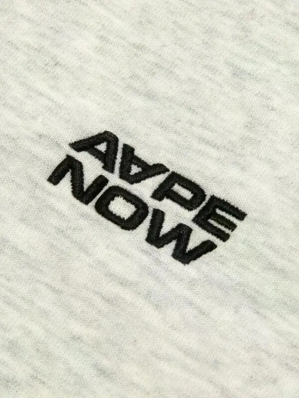 AAPE BY *A BATHING APE Embroidered Logo Crew Neck Sweater - Grey