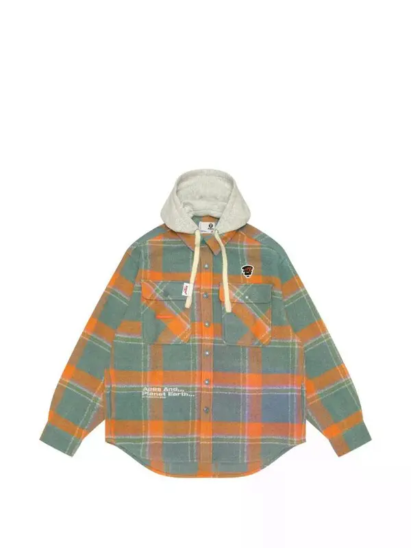 AAPE BY *A BATHING APE Check Hooded Shirt