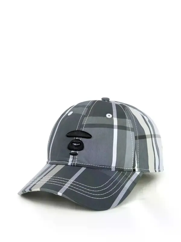 AAPE BY *A BATHING APE Moonface Plaid Cap - Blue