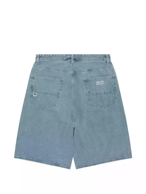 AAPE BY *A BATHING APE Moonface Washed Denim Shorts