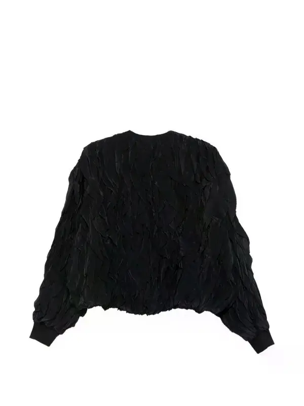 ALYSI Ruffled Round-neck Bomber Jacket
