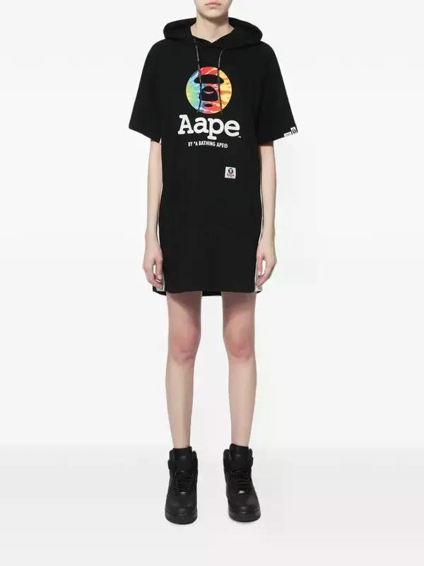 AAPE BY *A BATHING APE Moonface Logo-print Hoodie Mini Dress