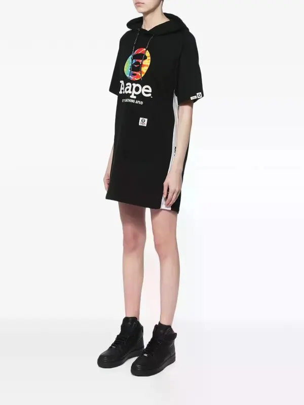 AAPE BY *A BATHING APE Moonface Logo-print Hoodie Mini Dress