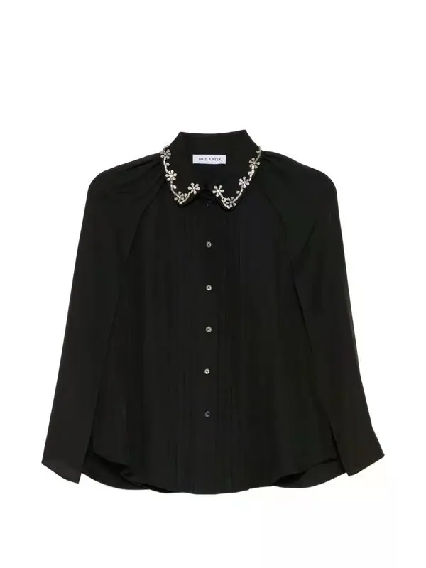 Dice Kayek Crystal-embellished Pleated Blouse