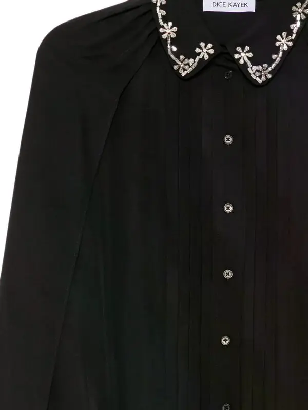 Dice Kayek Crystal-embellished Pleated Blouse