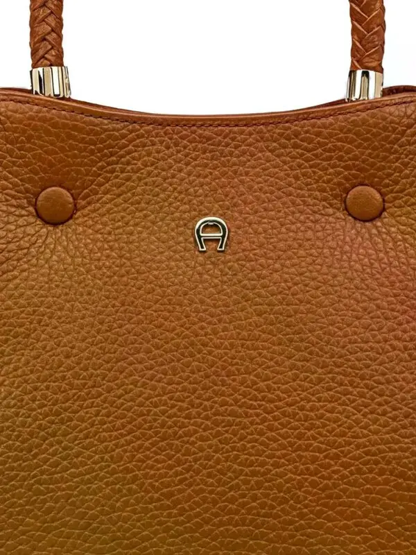 AIGNER Small Carré Soft Braided-handle Tote Bag - Brown