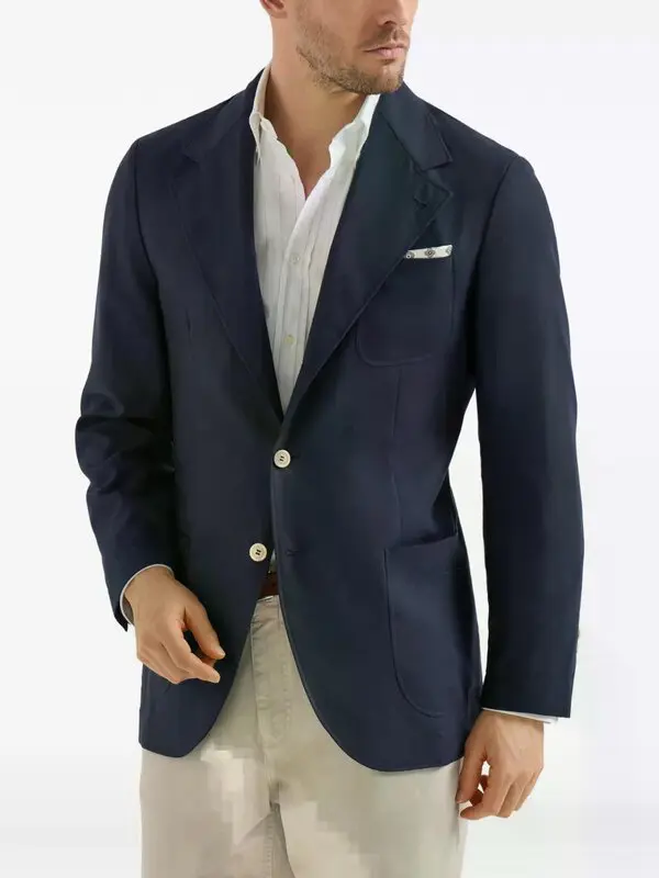 Brunello Cucinelli Cashmere Batavia Deconstructed Blazer With Patch Pockets