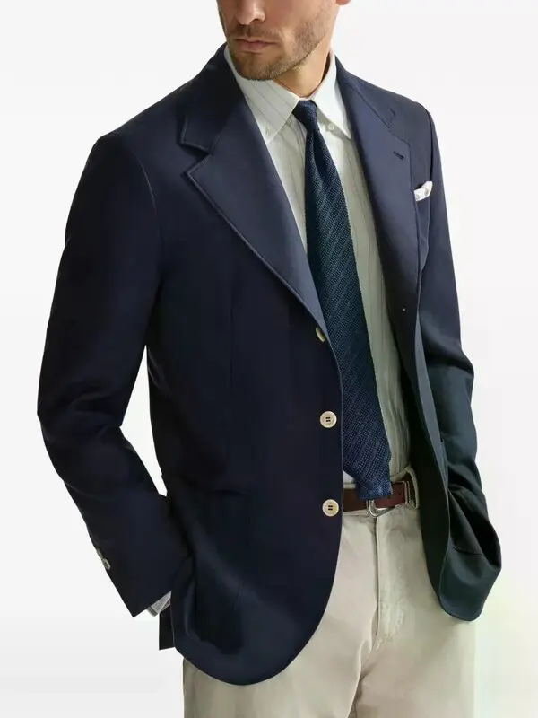 Brunello Cucinelli Cashmere Batavia Deconstructed Blazer With Patch Pockets