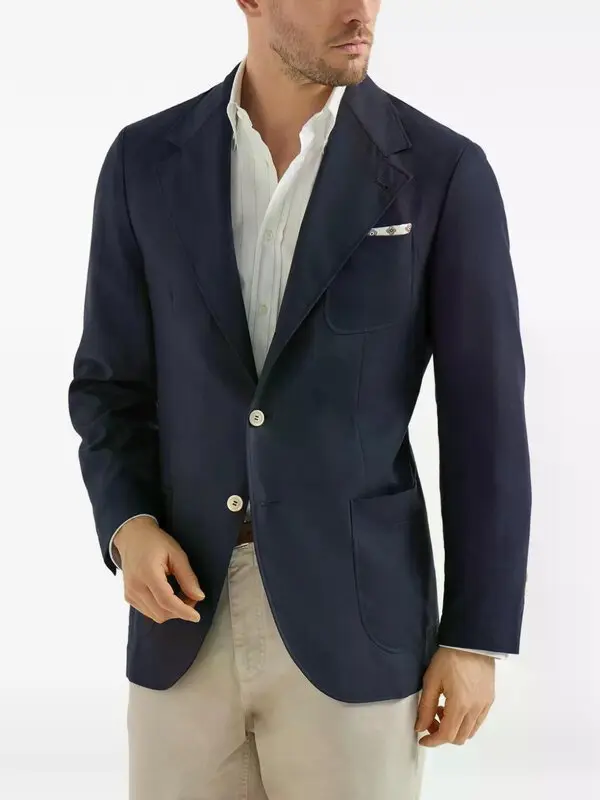 Brunello Cucinelli Cashmere Batavia Deconstructed Blazer With Patch Pockets