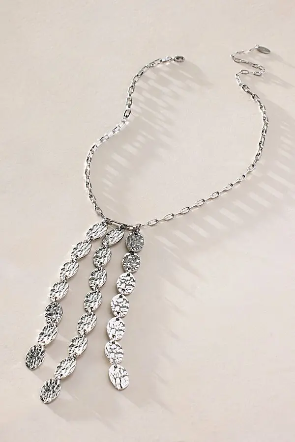 Free People Zinnia Pendant Necklace - Worn Silver