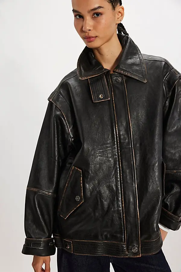 Free People We The Free Parker Leather Jacket