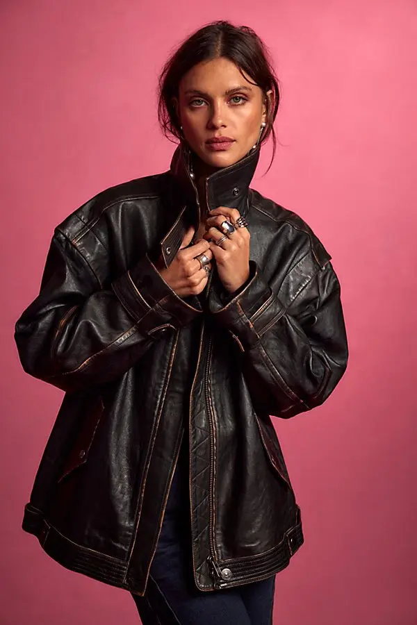Free People We The Free Parker Leather Jacket