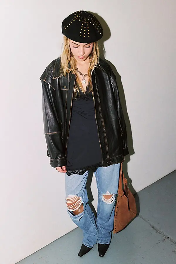 Free People We The Free Parker Leather Jacket