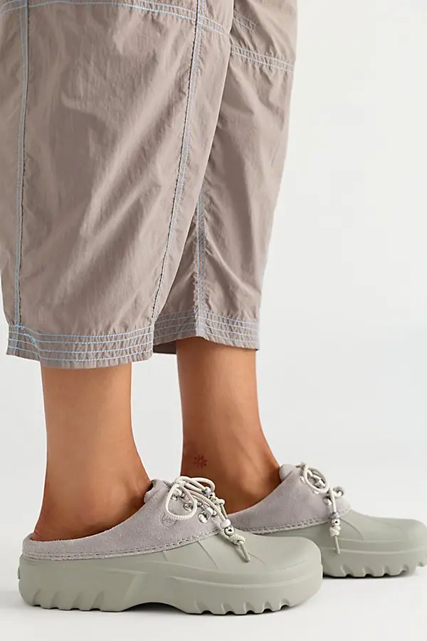 CROCS Axel Suede Mules With Lace Detail