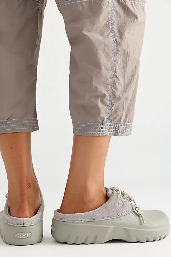 CROCS Axel Suede Mules With Lace Detail