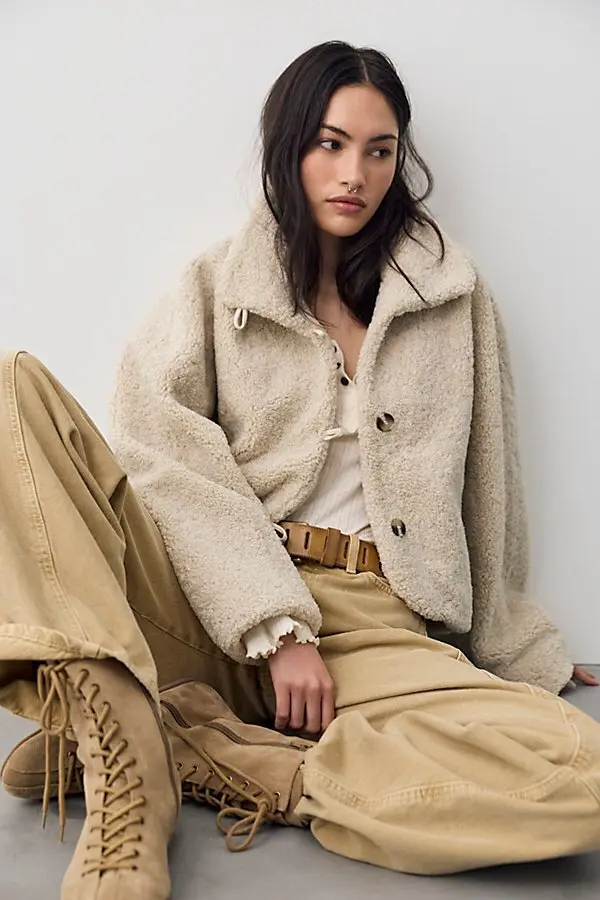 Free People We The Free Softest Touch Jacket With Funnel Neck - Tea