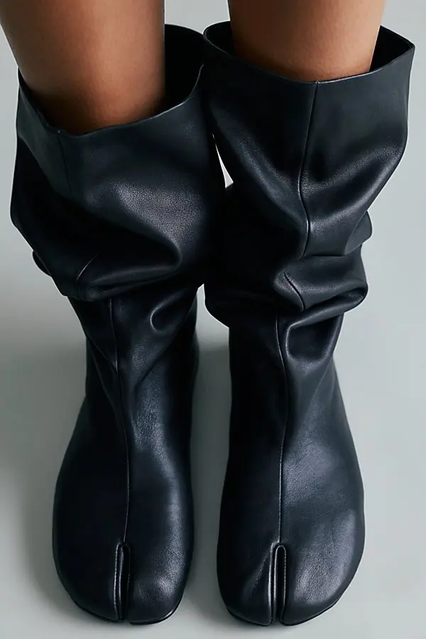 Jeffrey Campbell Off Script Slouch Boots - Black Leather
