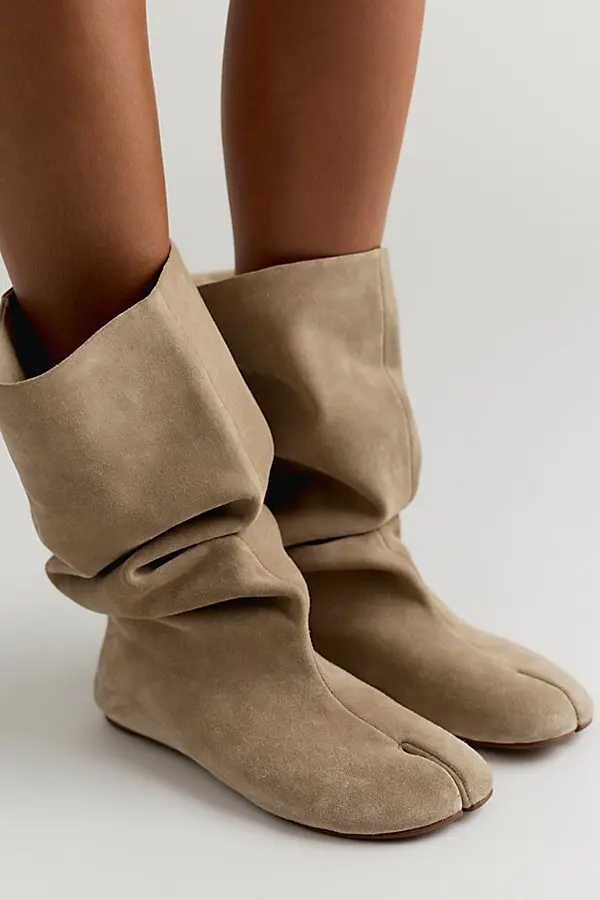 Jeffrey Campbell Off Script Slouch Boots - Ice Suede