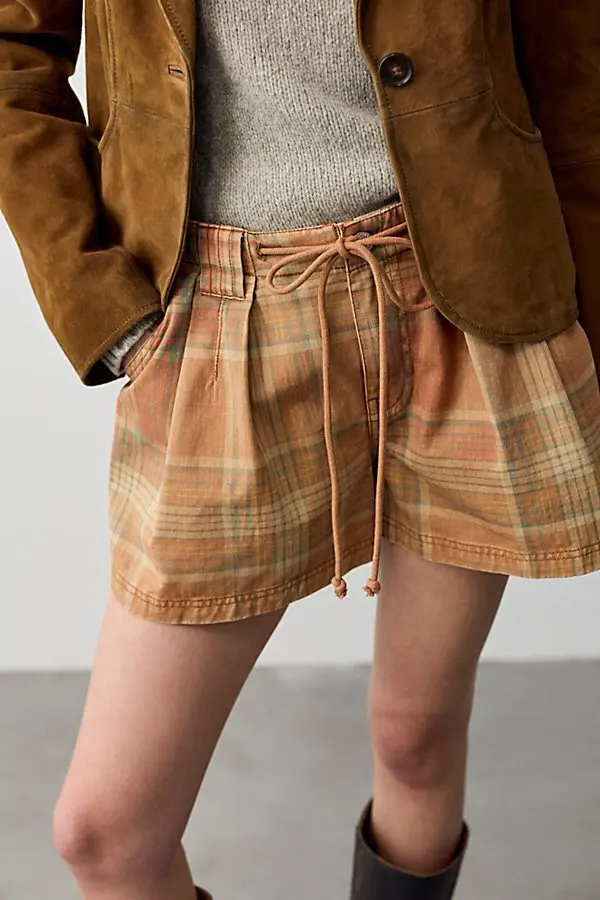 Free People We The Free Julien Plaid Chino Shorts