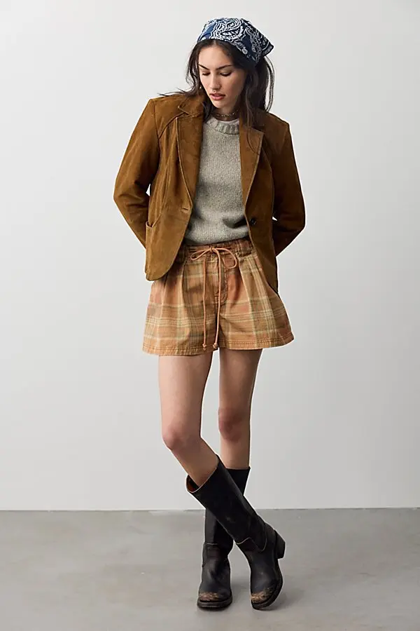 Free People We The Free Julien Plaid Chino Shorts