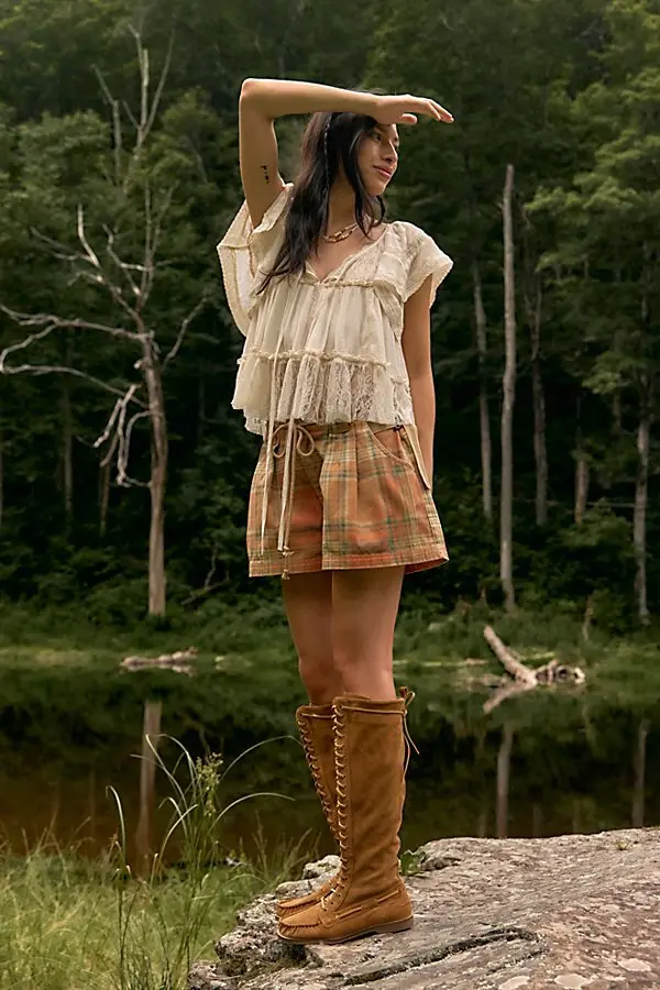 Free People We The Free Julien Plaid Chino Shorts