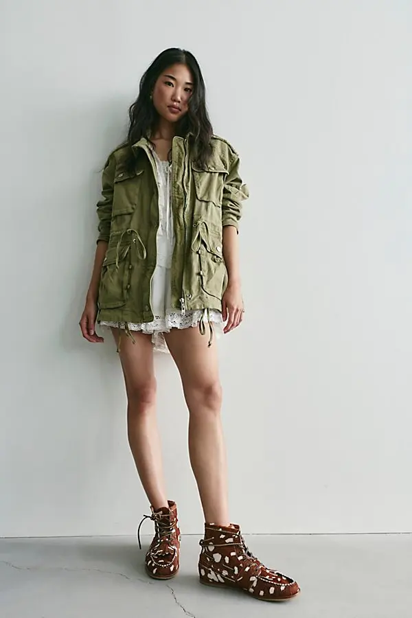 Free People We The Free Hair-on Benny Lace-up Boots - Fawn
