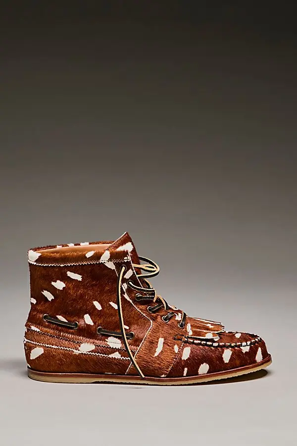 Free People We The Free Hair-on Benny Lace-up Boots - Fawn