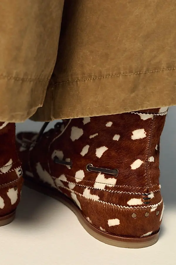 Free People We The Free Hair-on Benny Lace-up Boots - Fawn