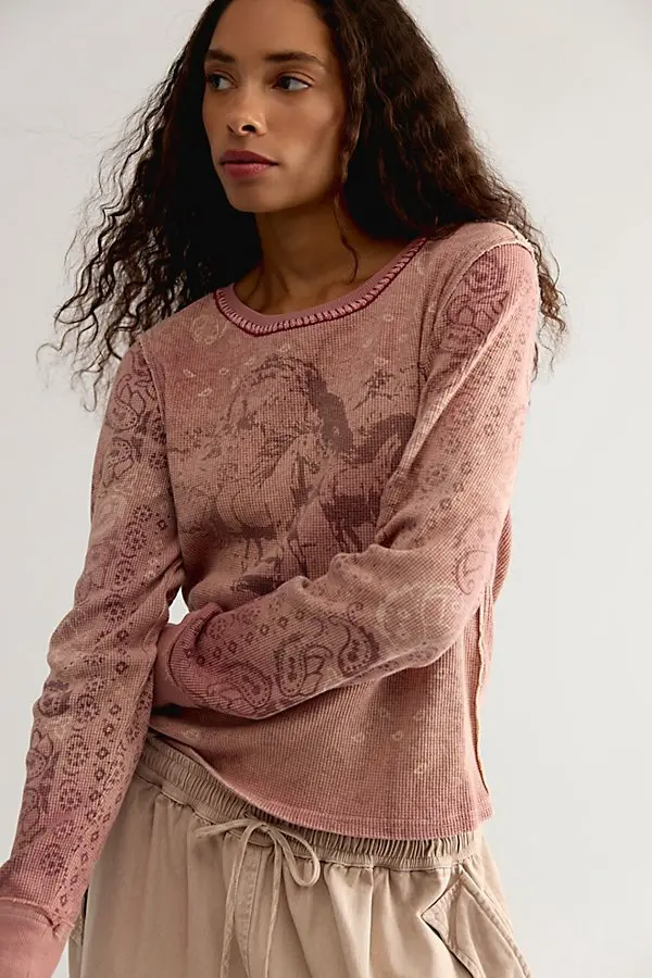 Free People We The Free Saddle Up Thermal Top