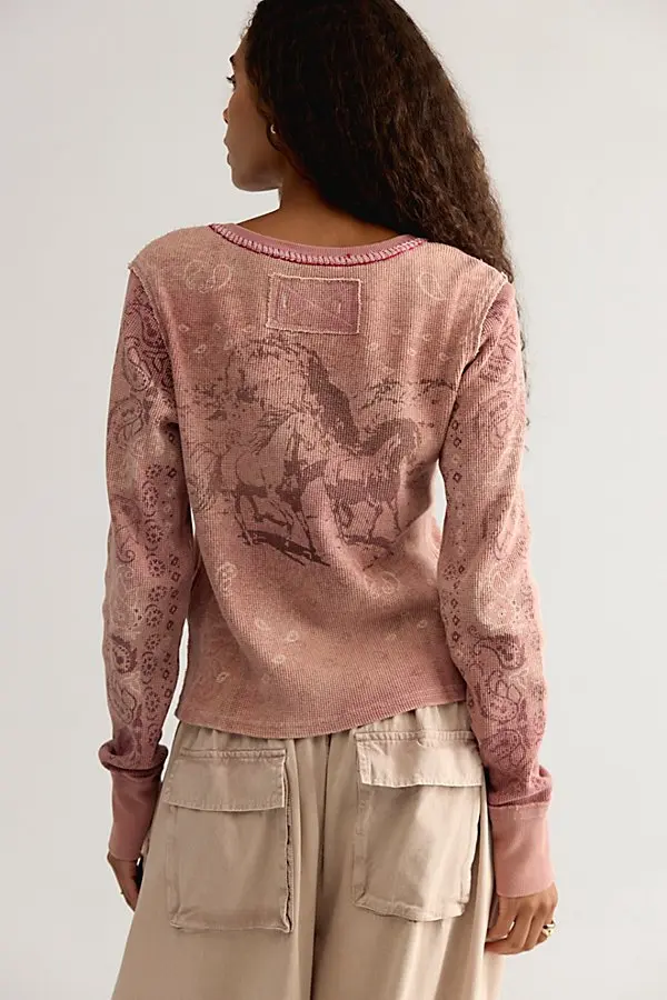 Free People We The Free Saddle Up Thermal Top