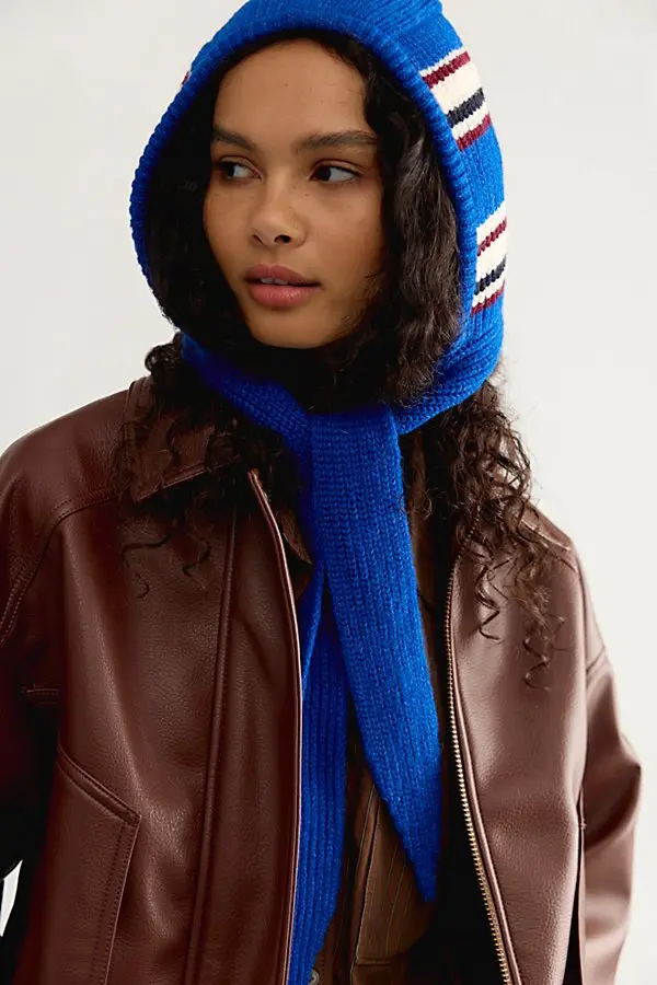 Free People Rugby Stripe Bonnet - Cobalt