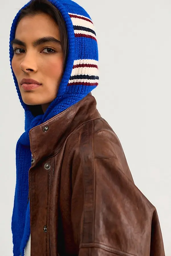 Free People Rugby Stripe Bonnet - Cobalt