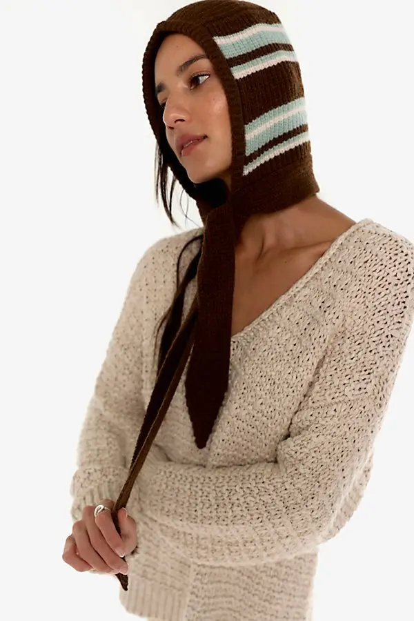 Free People Rugby Stripe Bonnet - Ganache