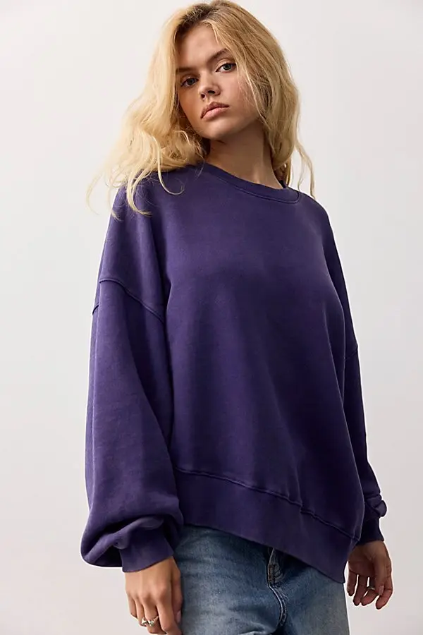 Free People We The Free Jj Asymmetric Sweatshirt - Dark Magic