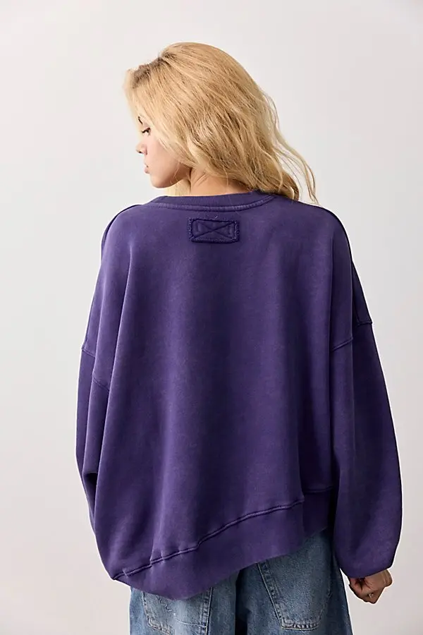 Free People We The Free Jj Asymmetric Sweatshirt - Dark Magic