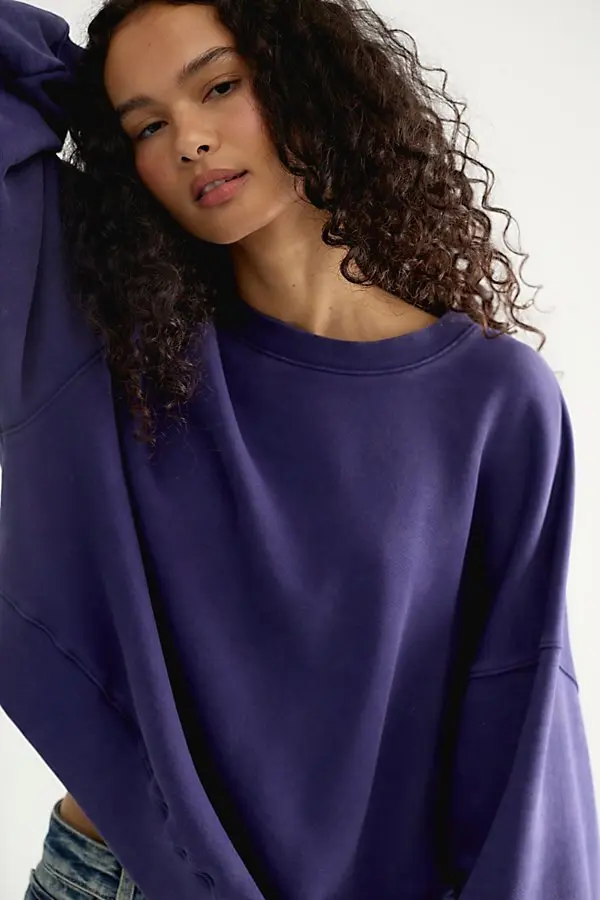 Free People We The Free Asymmetric Sweatshirt - Dark Magic