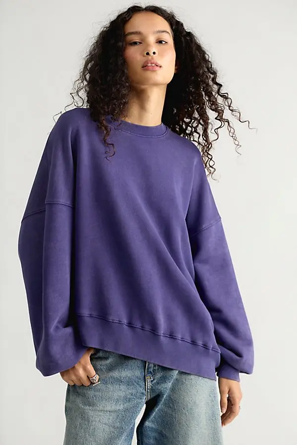 Free People We The Free Asymmetric Sweatshirt - Dark Magic