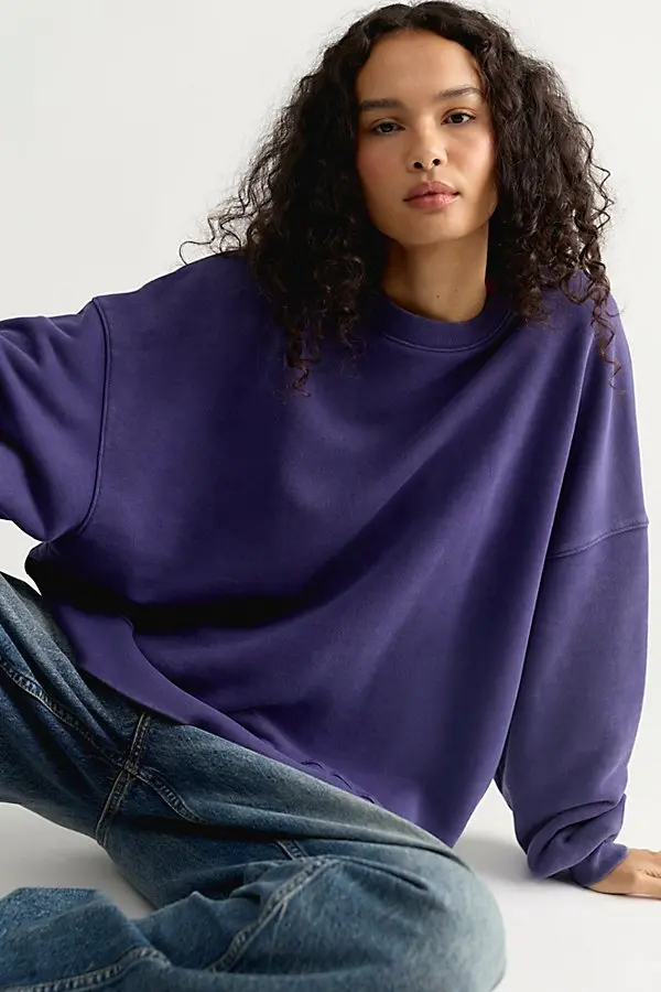 Free People We The Free Asymmetric Sweatshirt - Dark Magic