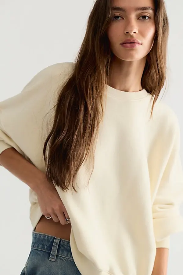 Free People We The Free Jj Asymmetric Sweatshirt - Tofu